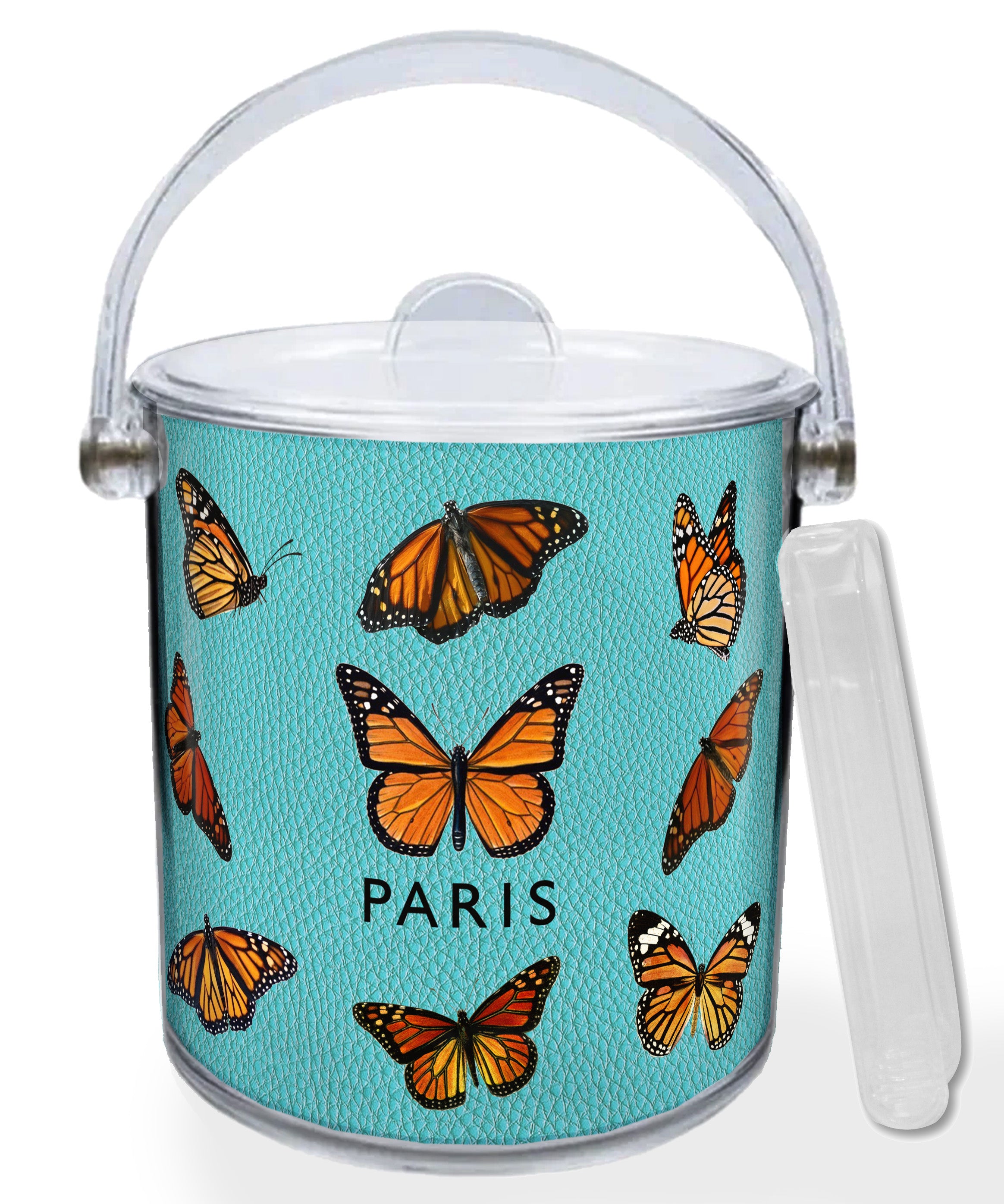 IB9138-Paris Butterfly Turquoise Ice Bucket – Marye_Kelley