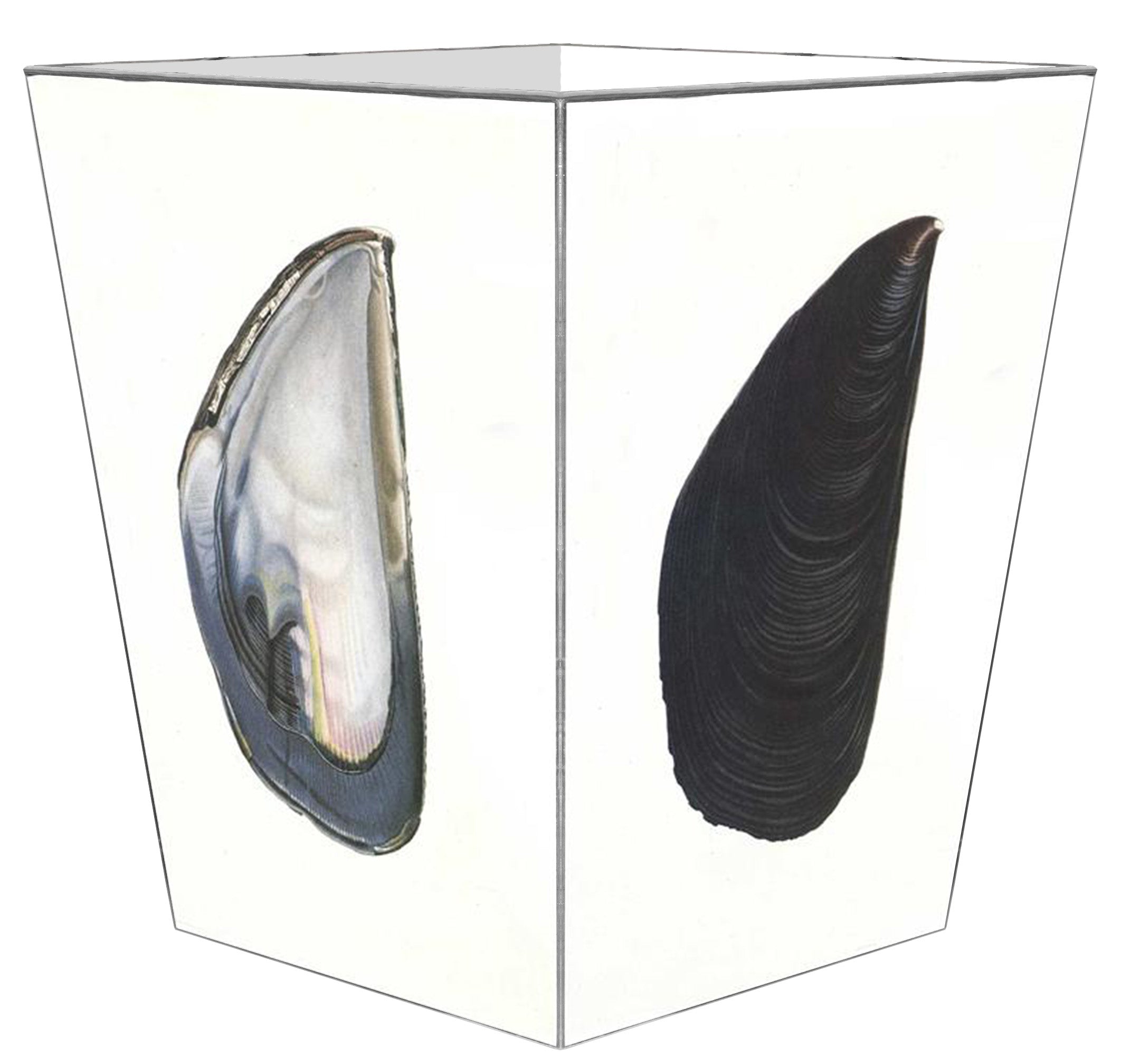 WB1846-Single Mussel Shell Wastepaper Basket – Marye_Kelley