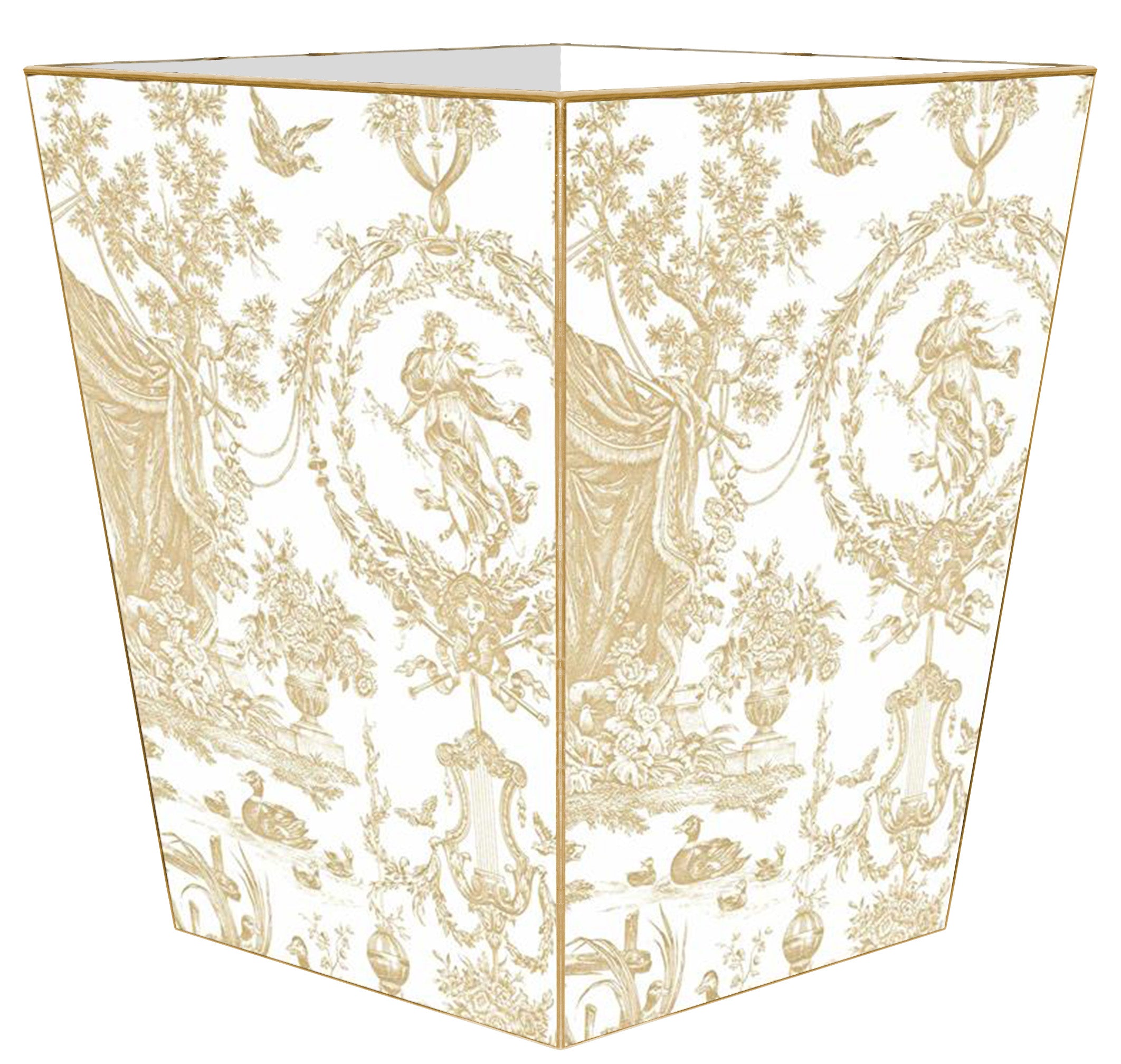 WB442-Beige Toile Wastepaper Basket – Marye_Kelley